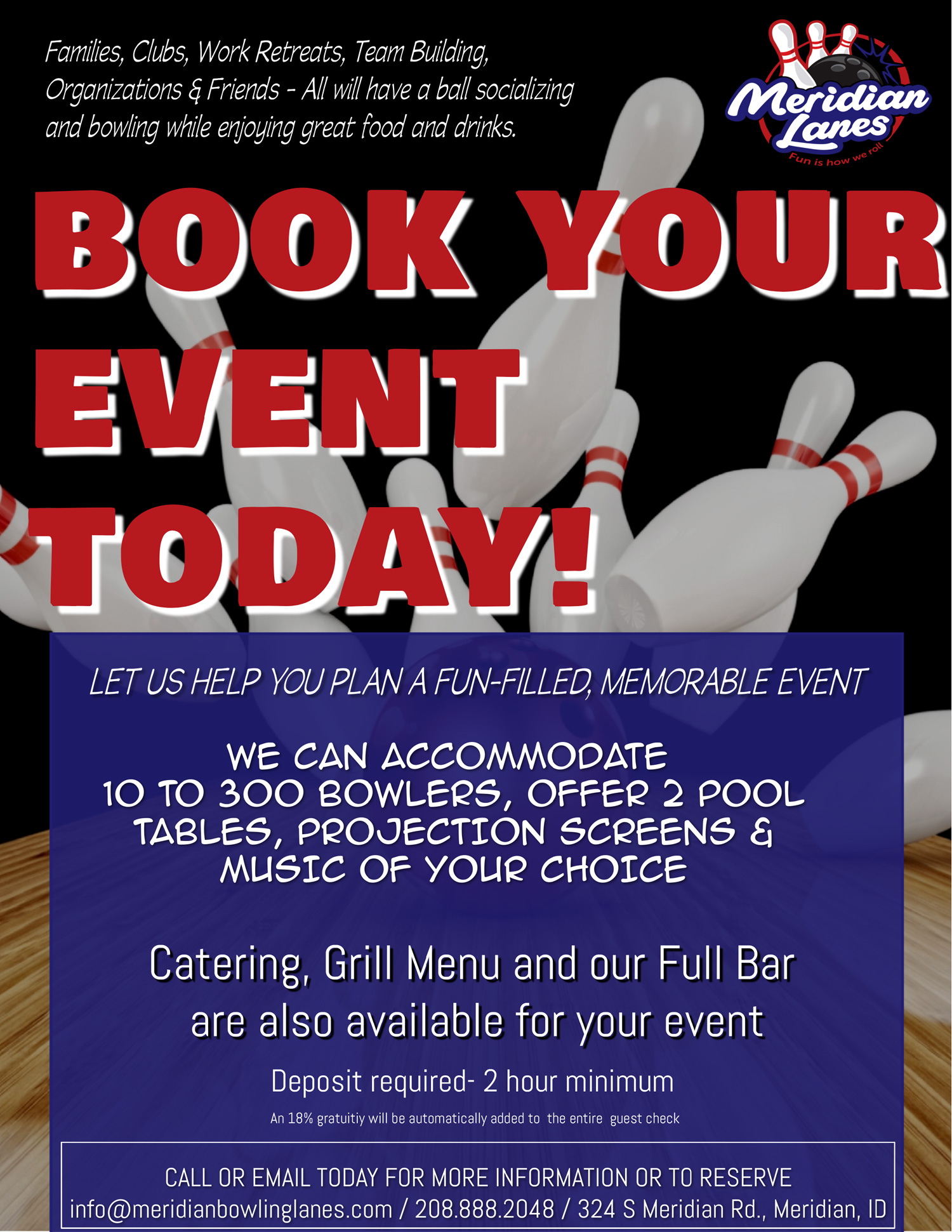 Corporate & Team Events Venue in Meridian, ID | Meridian Bowling Lanes ...