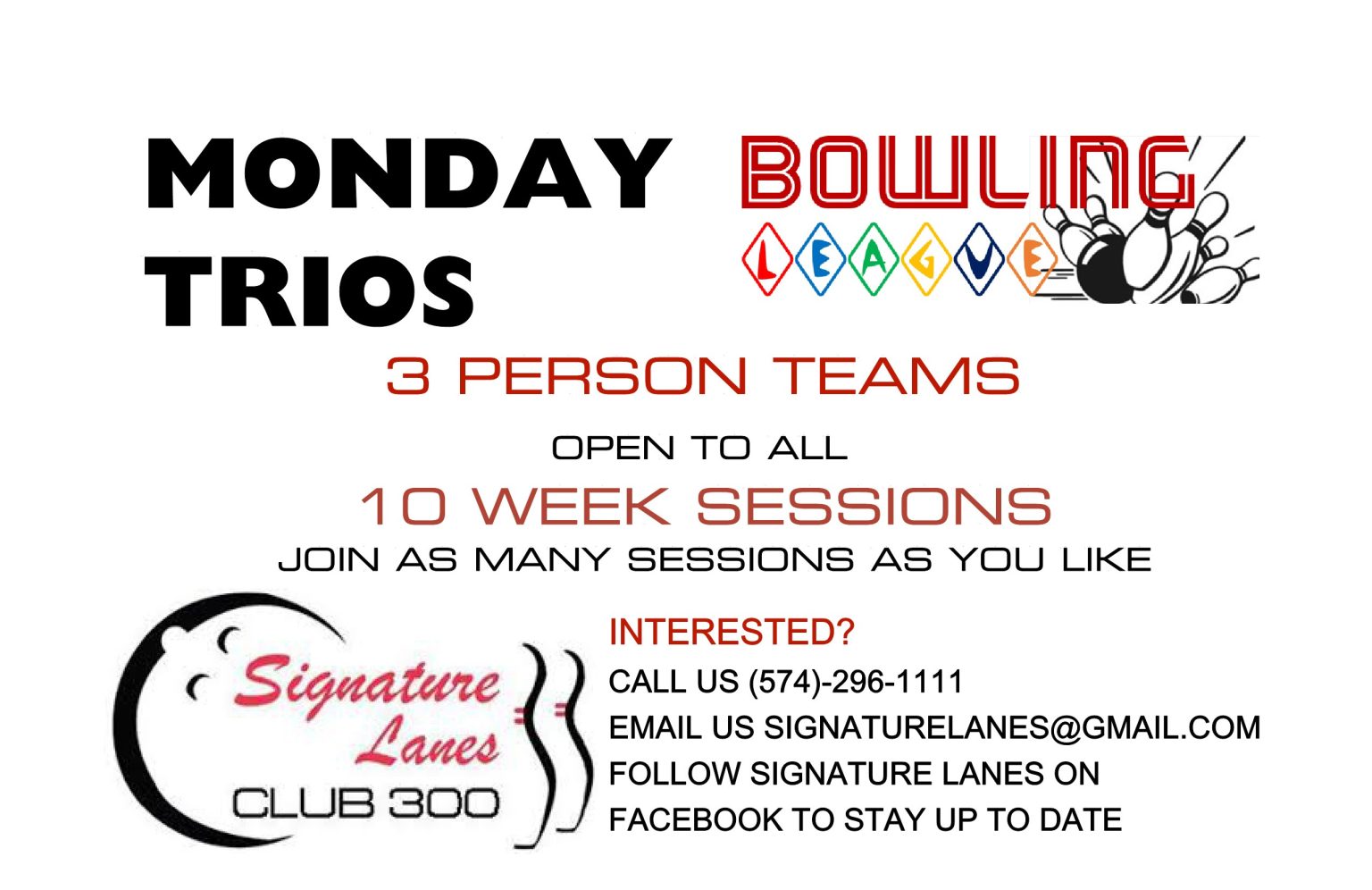 League Schedule - Signature Lanes